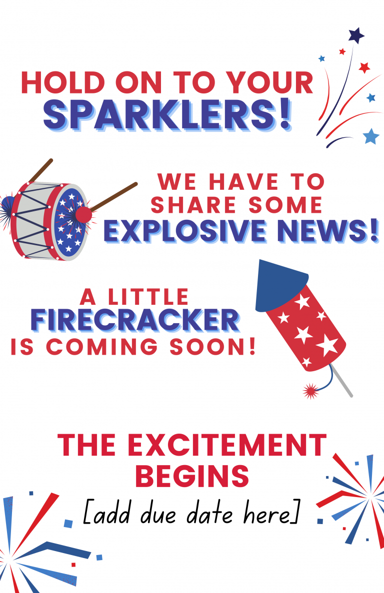 July Pregnancy Announcement Ideas: Red, White and Due!