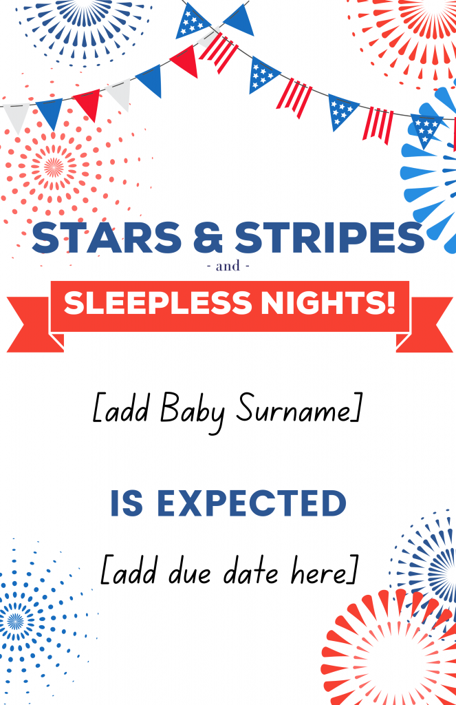 July Pregnancy Announcement Ideas: Red, White and Due!