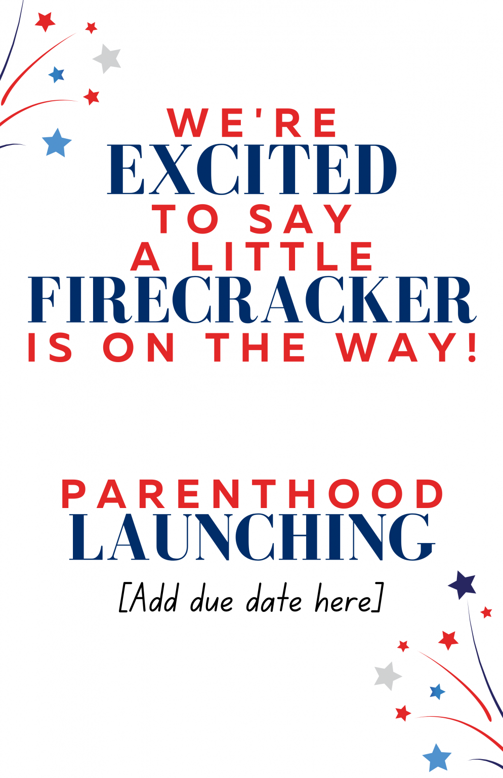 July Pregnancy Announcement Ideas: Red, White and Due!
